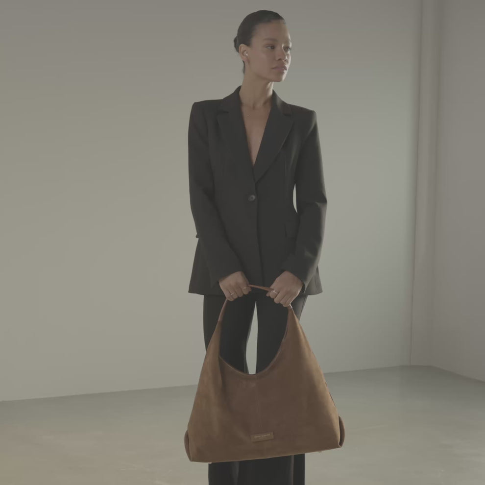 Isabel Bernard Grace Brown Suede Bags