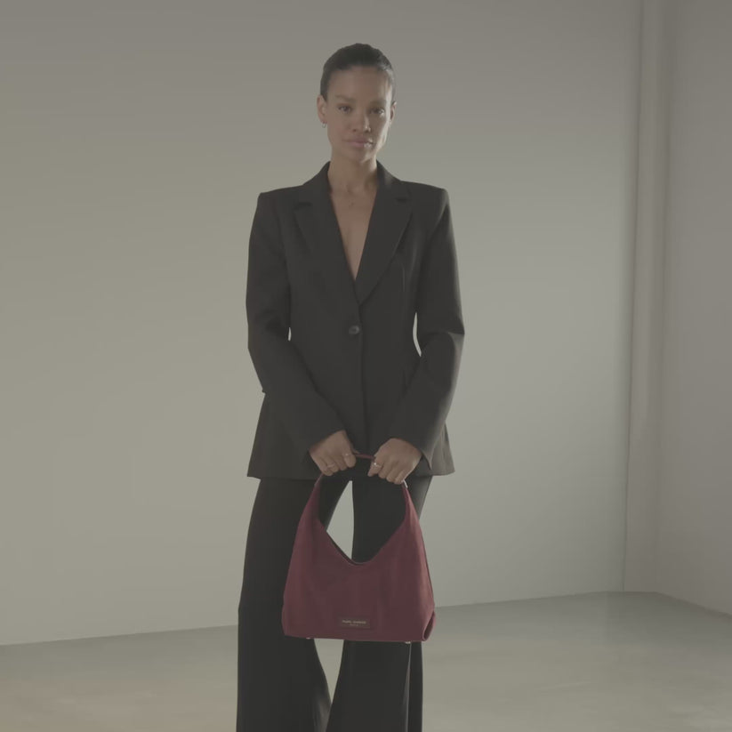 Isabel Bernard Grace mini Bordeaux red Suede Bags